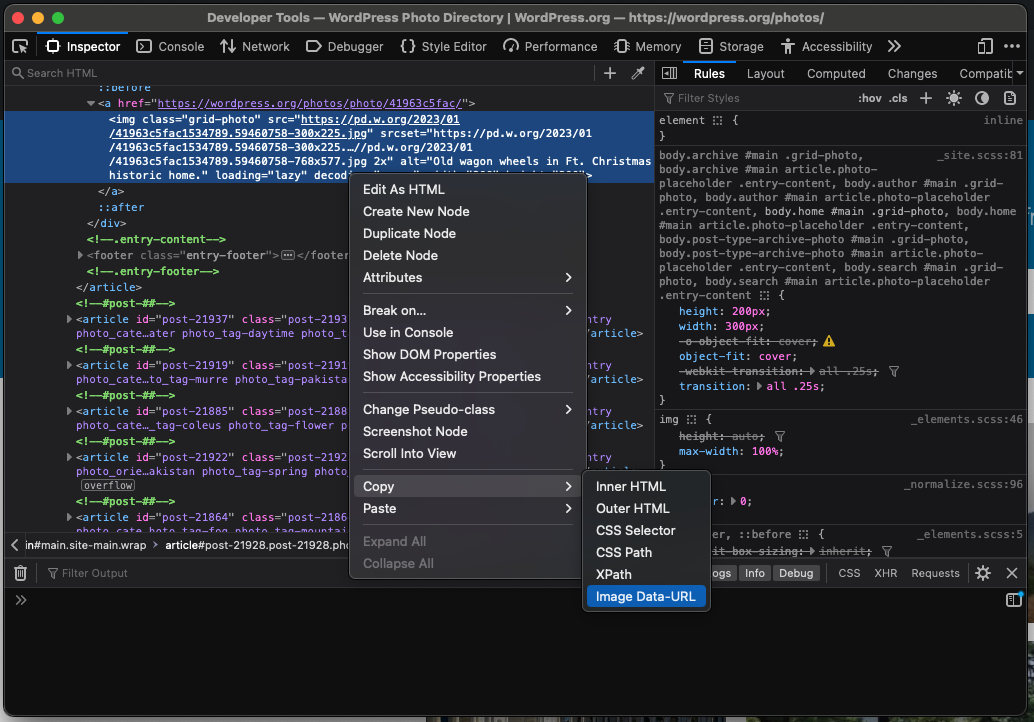 Creating a Data URI from an image using your browser's Developer Tools - Shawn Hooper
